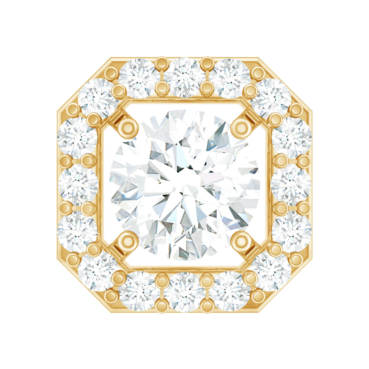 Certified Moissanite Halo Earring for Helix Piercing – Rosec Jewels