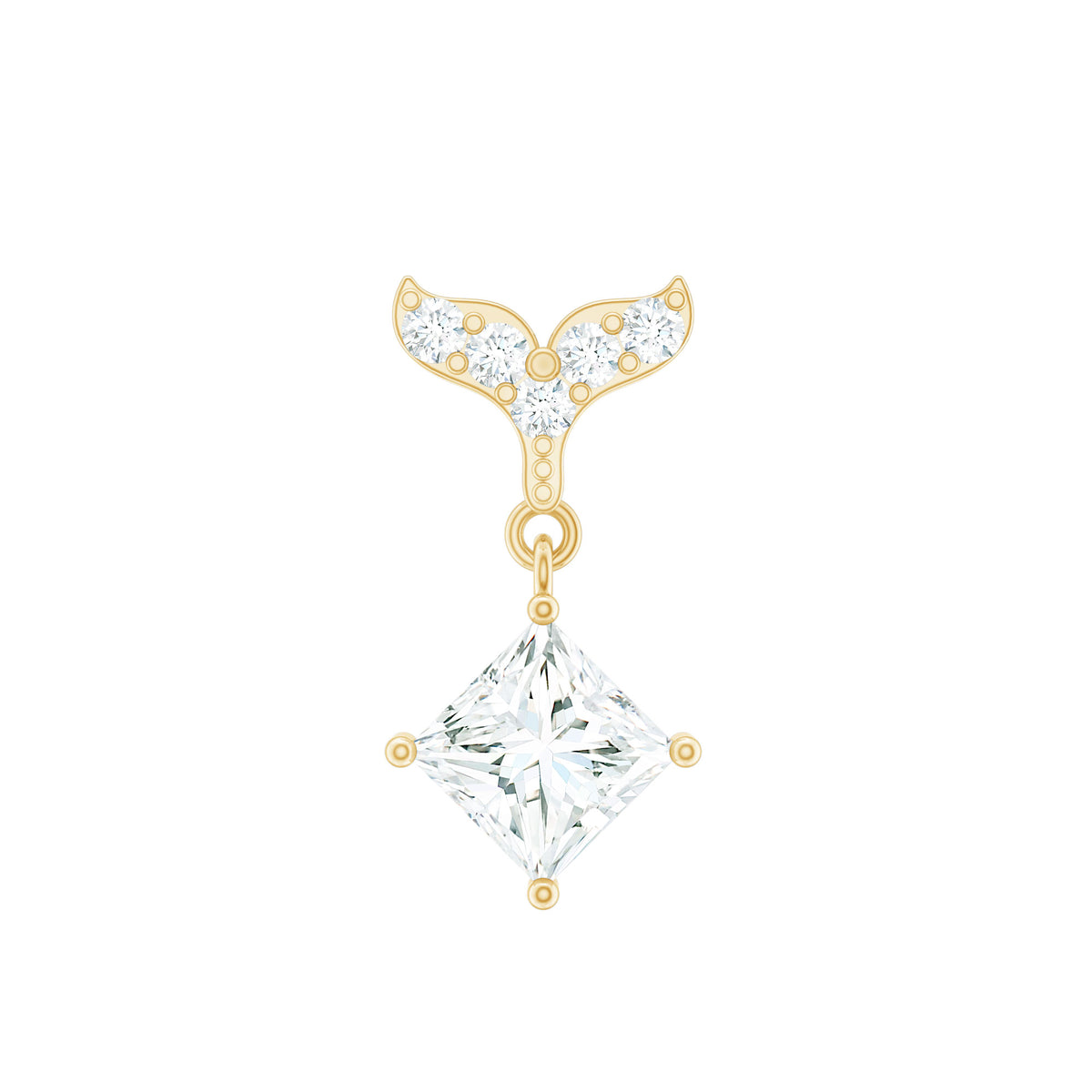 Fish Tail Diamond Drop Earring for Helix Piercing – Rosec Jewels