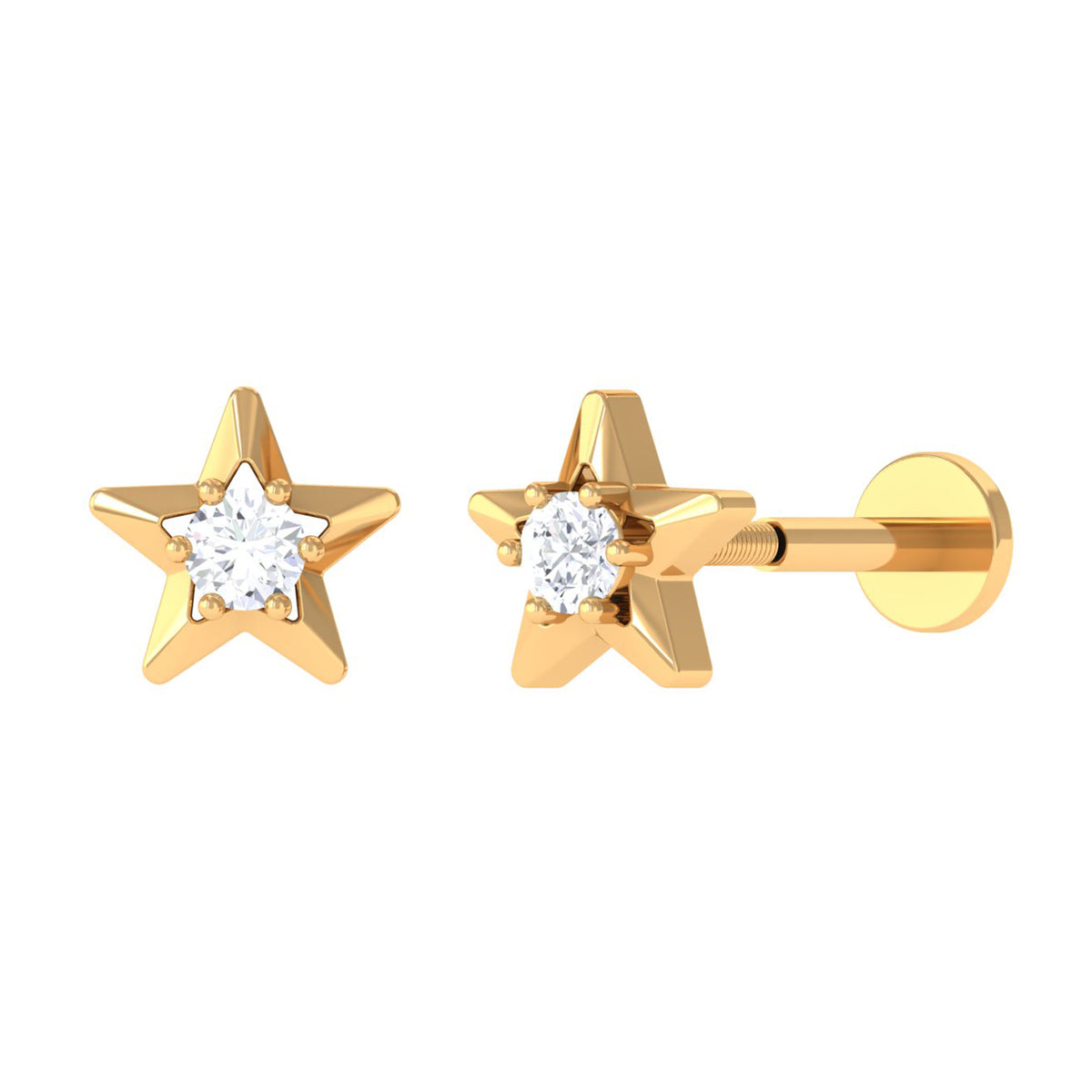 Diamond Celestial Star Earring for Conch Piercing – Rosec Jewels