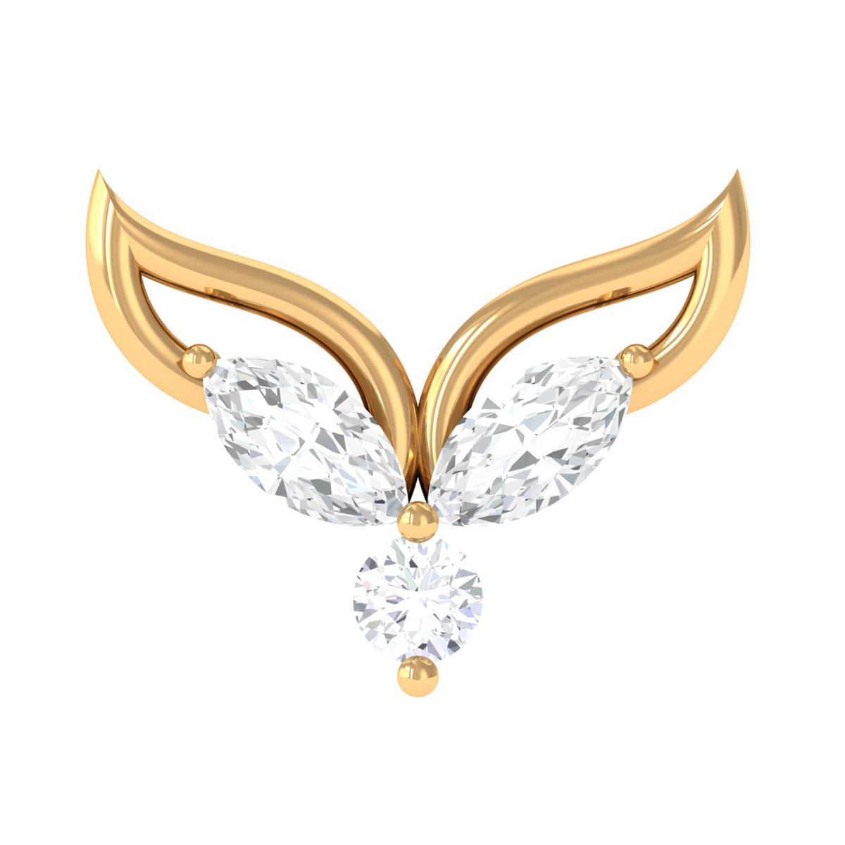Certified Moissanite Fishtail Earring for Cartilage Piercing – Rosec Jewels