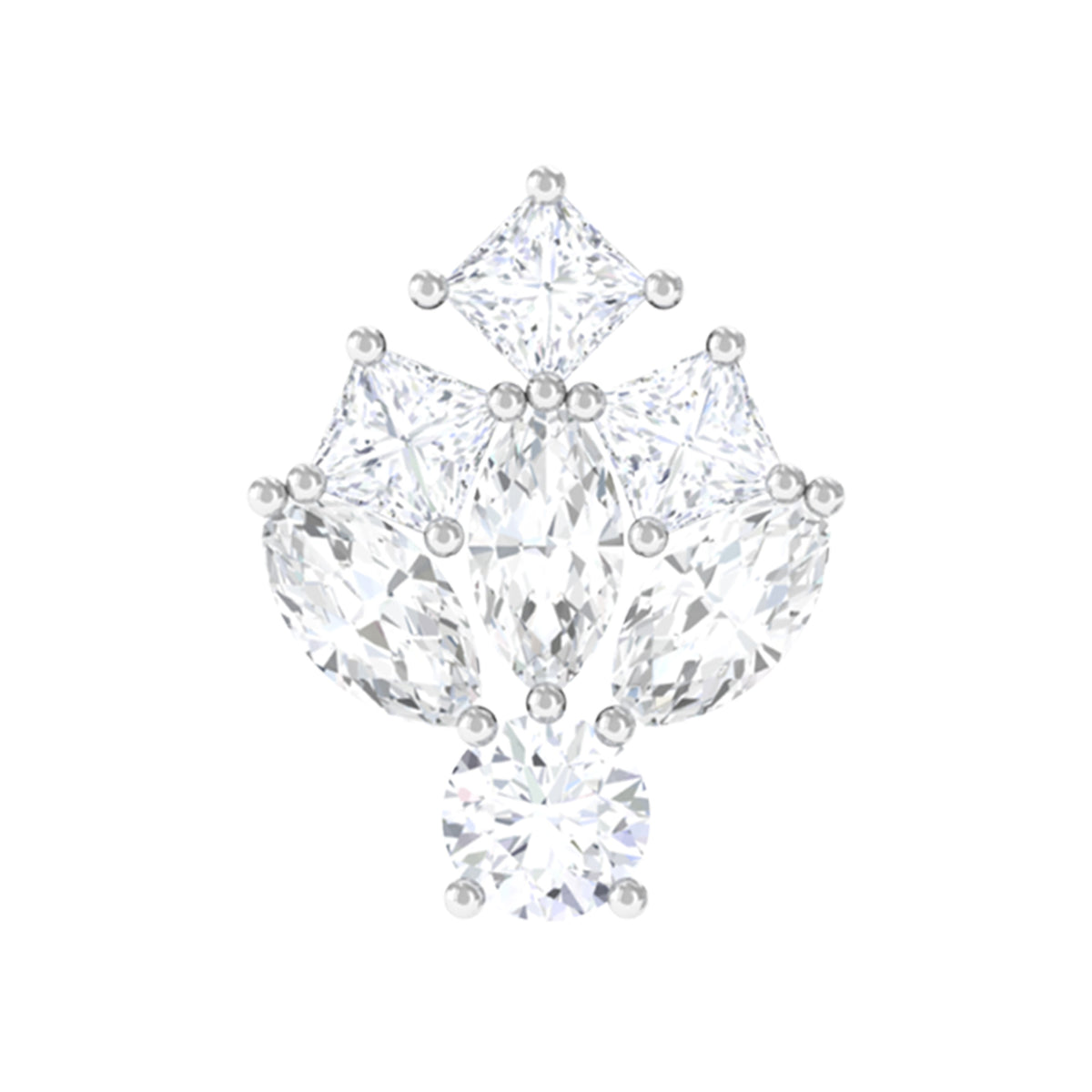 Moissanite Cluster Earring for Upper Lobe – Rosec Jewels