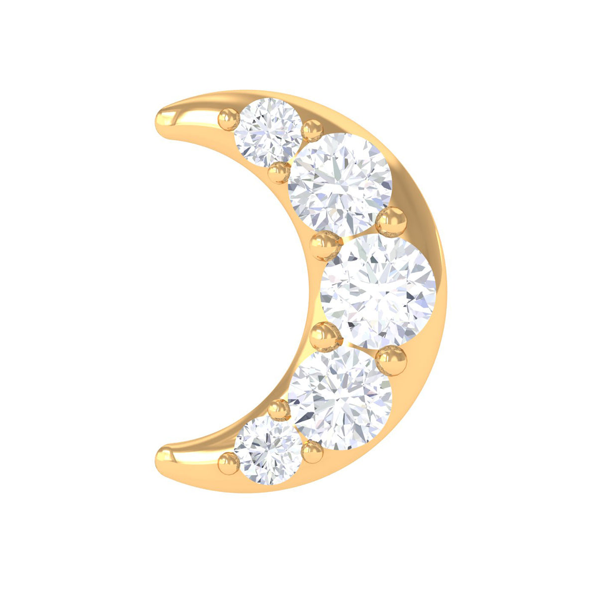 Round Cut Diamond Crescent Moon Cartilage Earring – Rosec Jewels