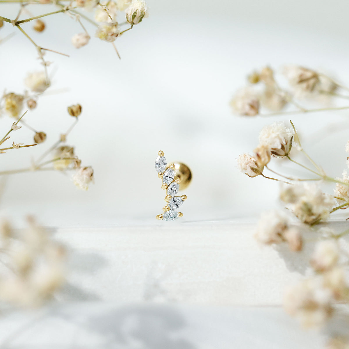Marquise Diamond Crawler Earring for Helix Piercing – Rosec Jewels