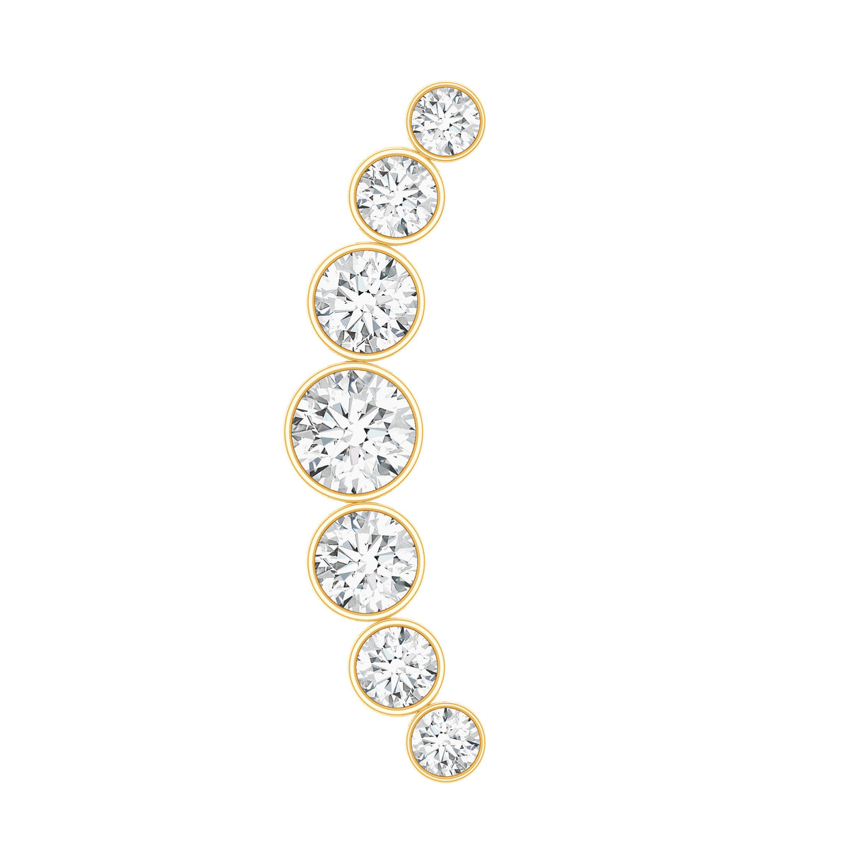 Graduated Diamond Crawler Helix Earring in Bezel Set – Rosec Jewels