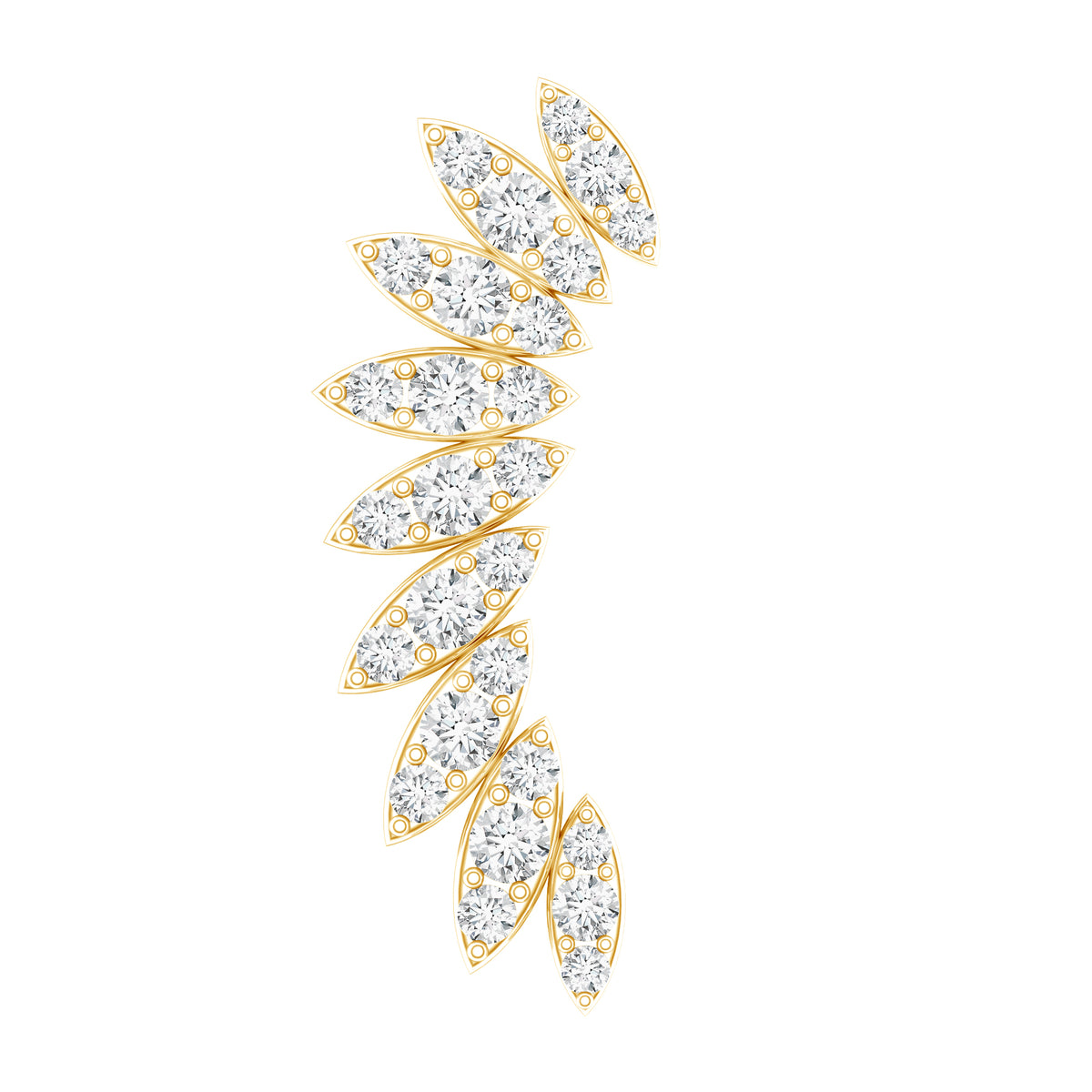 Diamond Wing Crawler Earring for Helix Piercing – Rosec Jewels