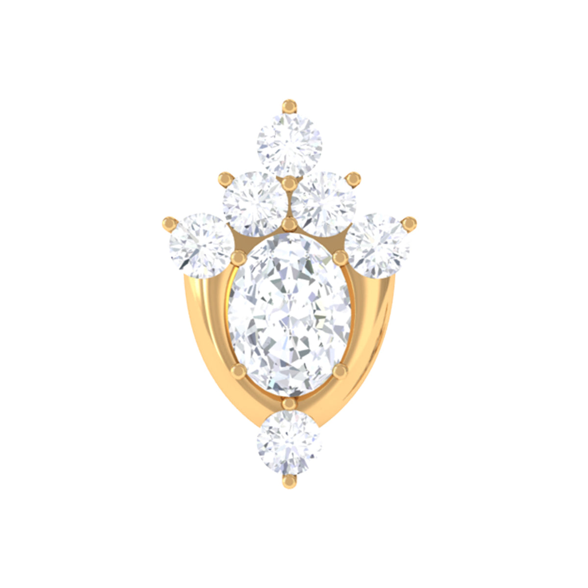 Diamond Floral Cluster Earring for Upper Lobe Piercing – Rosec Jewels