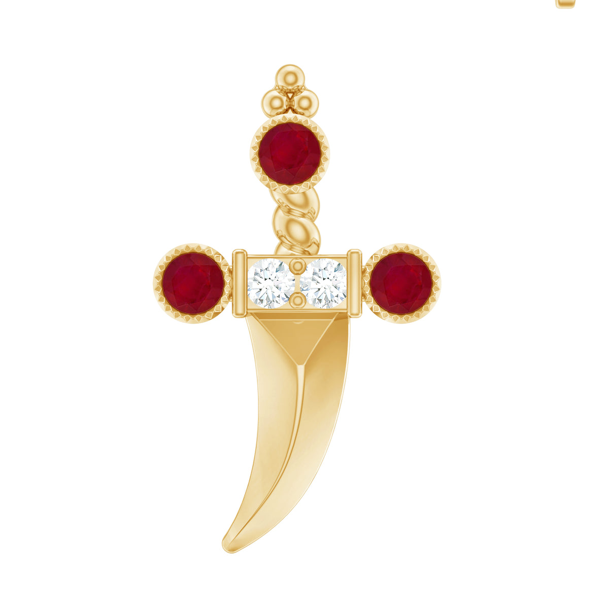 Real Ruby and Diamond Dagger Helix Earring – Rosec Jewels