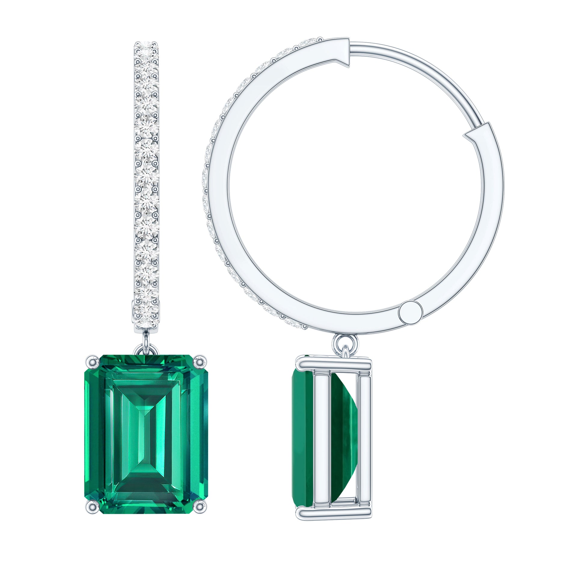 Shop Lab Created Emerald Earrings for Women – Rosec Jewels