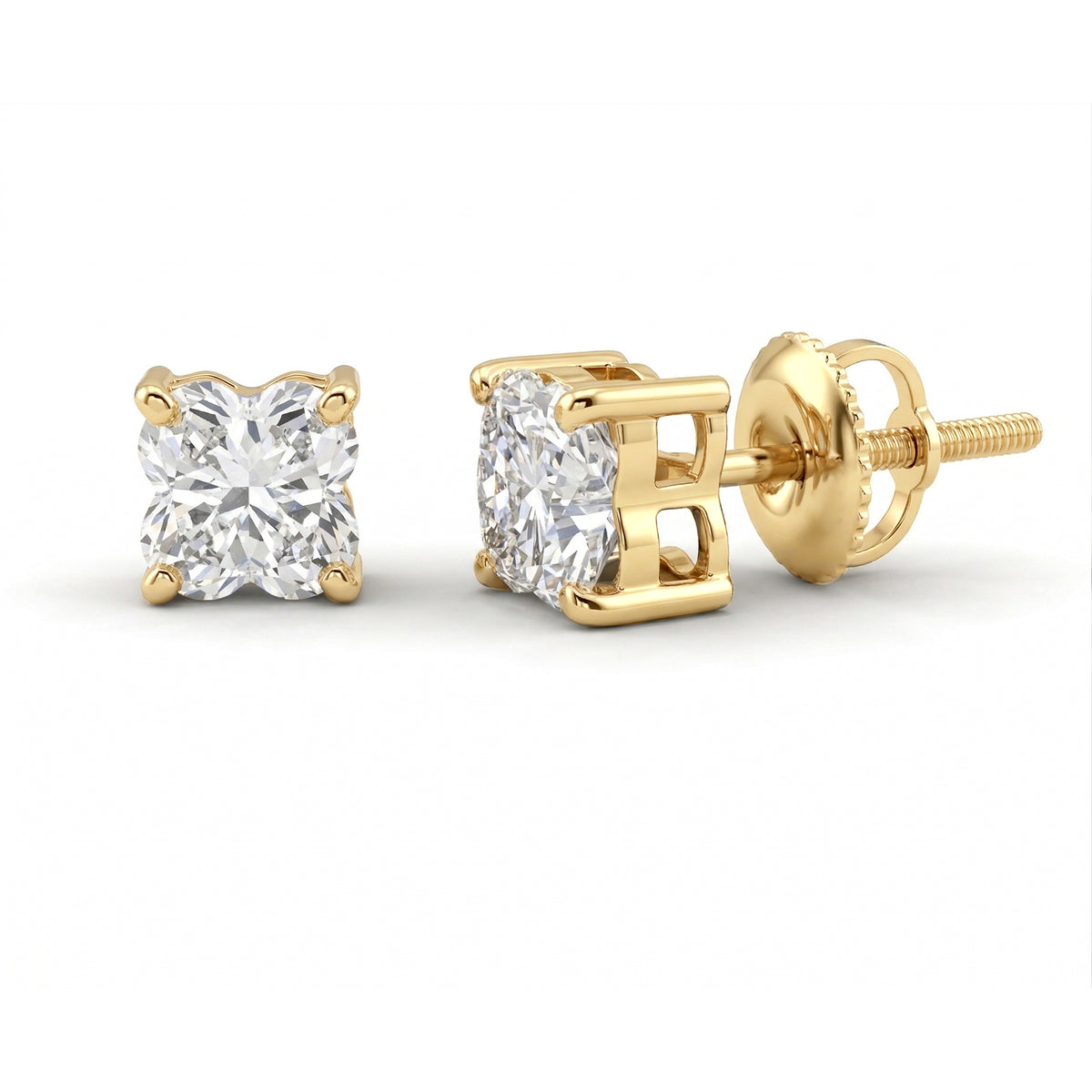 Certified 1.7 Carat Lily Cut Lab Grown Diamond Flower Stud Earrings ...