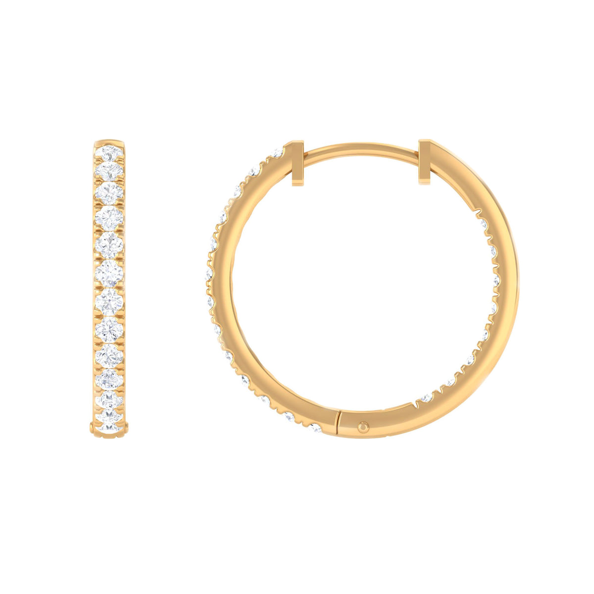 Classic Diamond Hoop Earrings with Certificate – Rosec Jewels