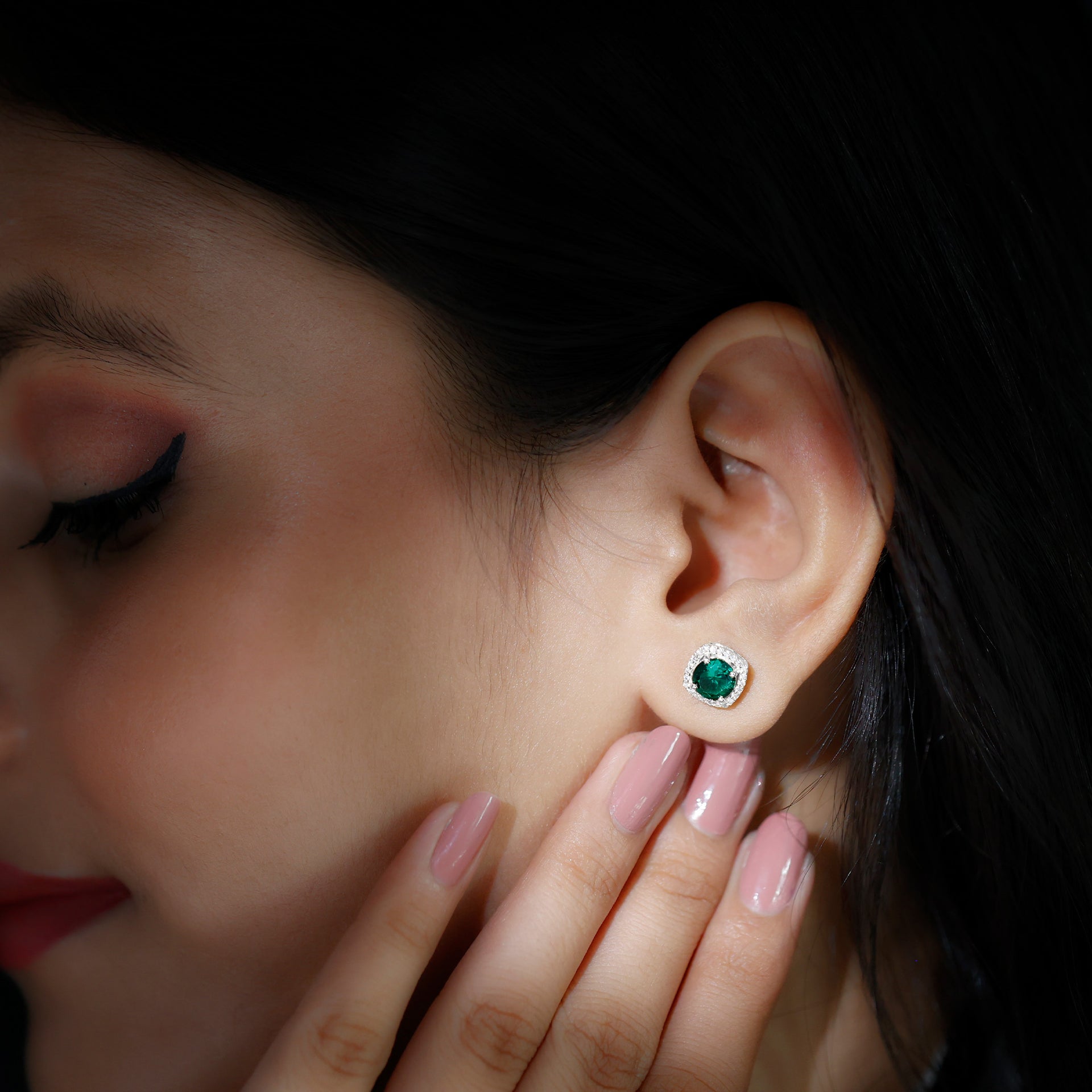 Shop Lab Created Emerald Earrings for Women – Rosec Jewels
