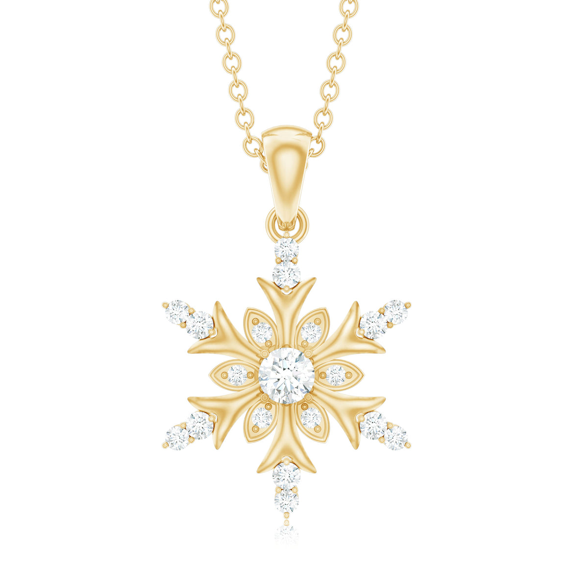 Certified Diamond Snowflake Christmas Necklace – Rosec Jewels