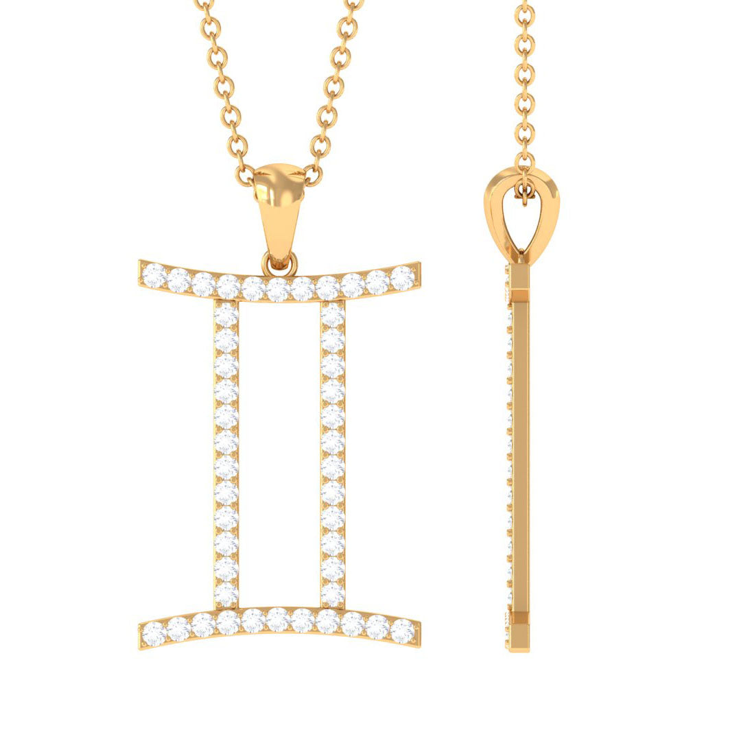 Gemini Necklace with Certified Lab Grown Diamond – Rosec Jewels