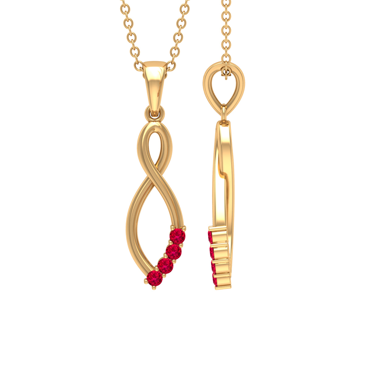 Classic Natural Ruby Infinity Pendant with Bail – Rosec Jewels