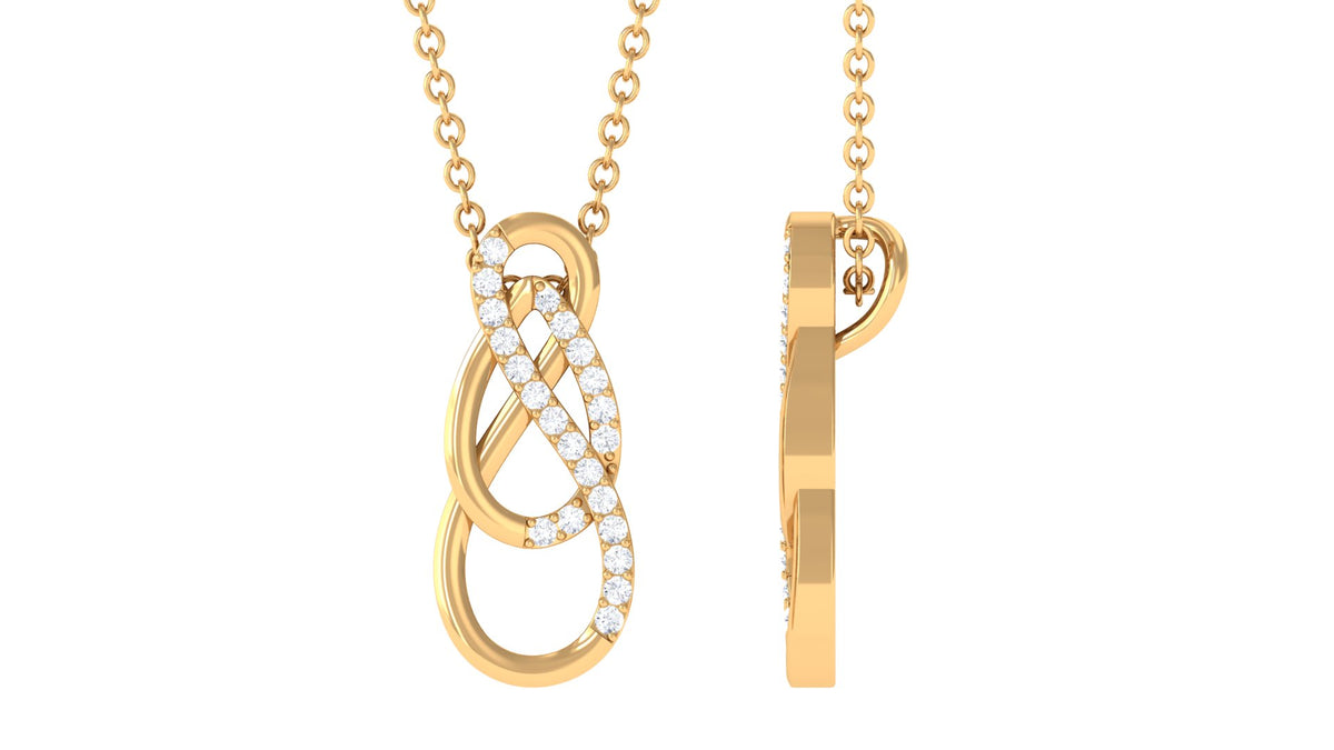 Interlock Infinity Pendant Necklace with Real Diamond – Rosec Jewels