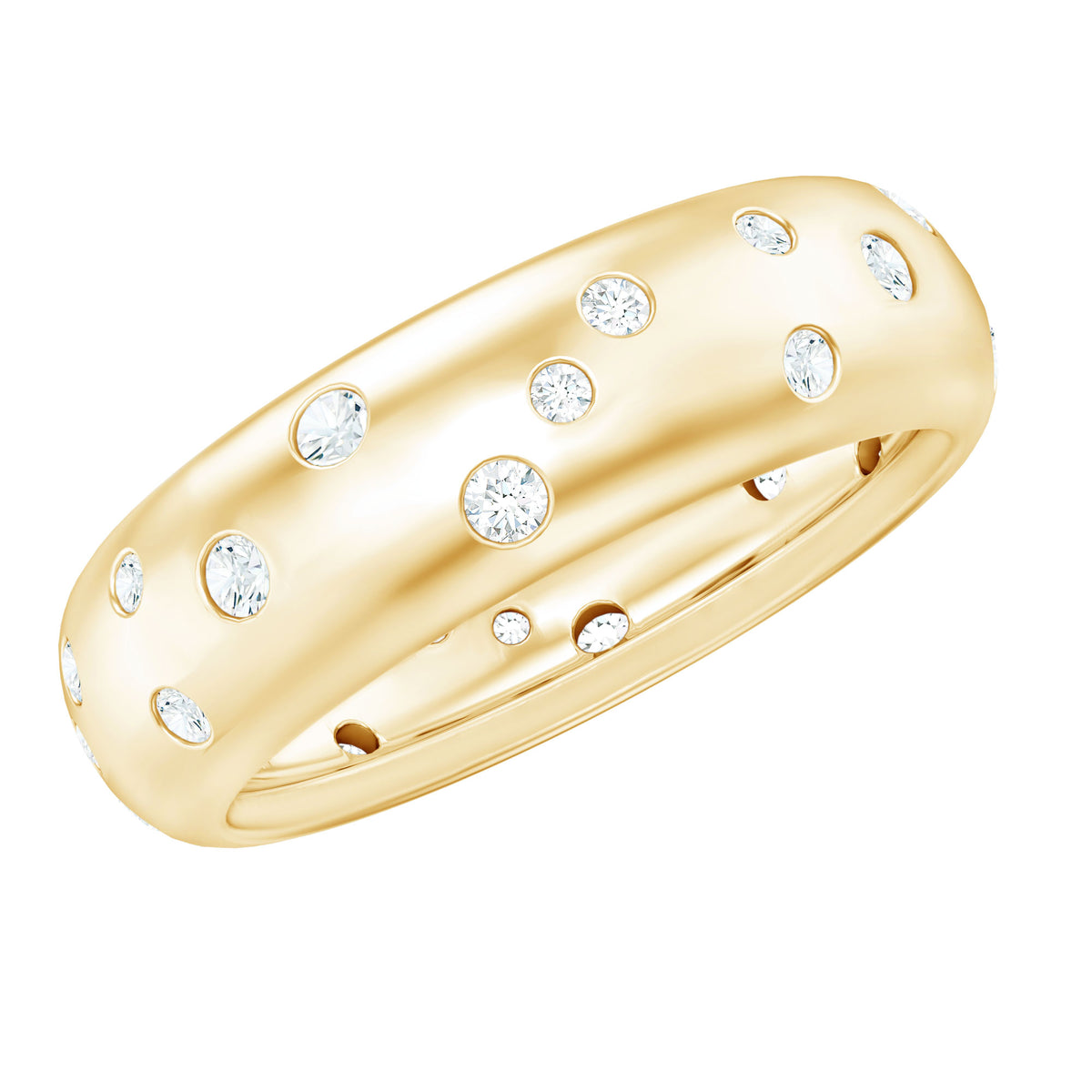 Scatter Moissanite Wedding Wide Band Ring – Rosec Jewels