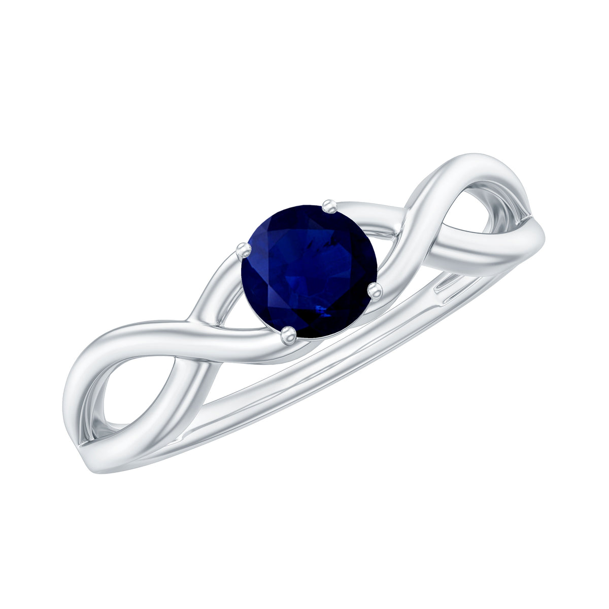 1 CT Simple Blue Sapphire Solitaire Infinity Ring – Rosec Jewels