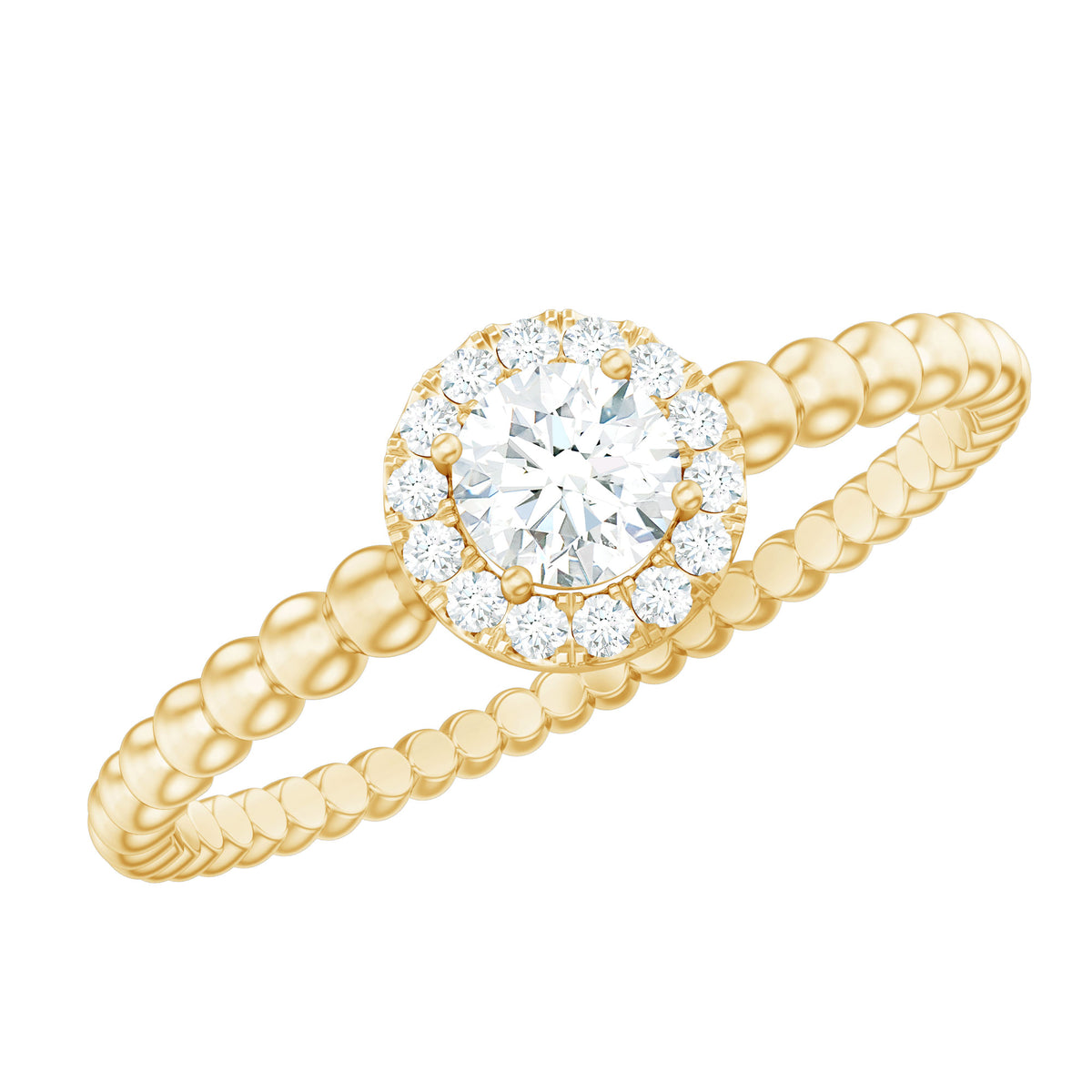 Certified Real Diamond Promise Ring with Bubble Shank – Rosec Jewels