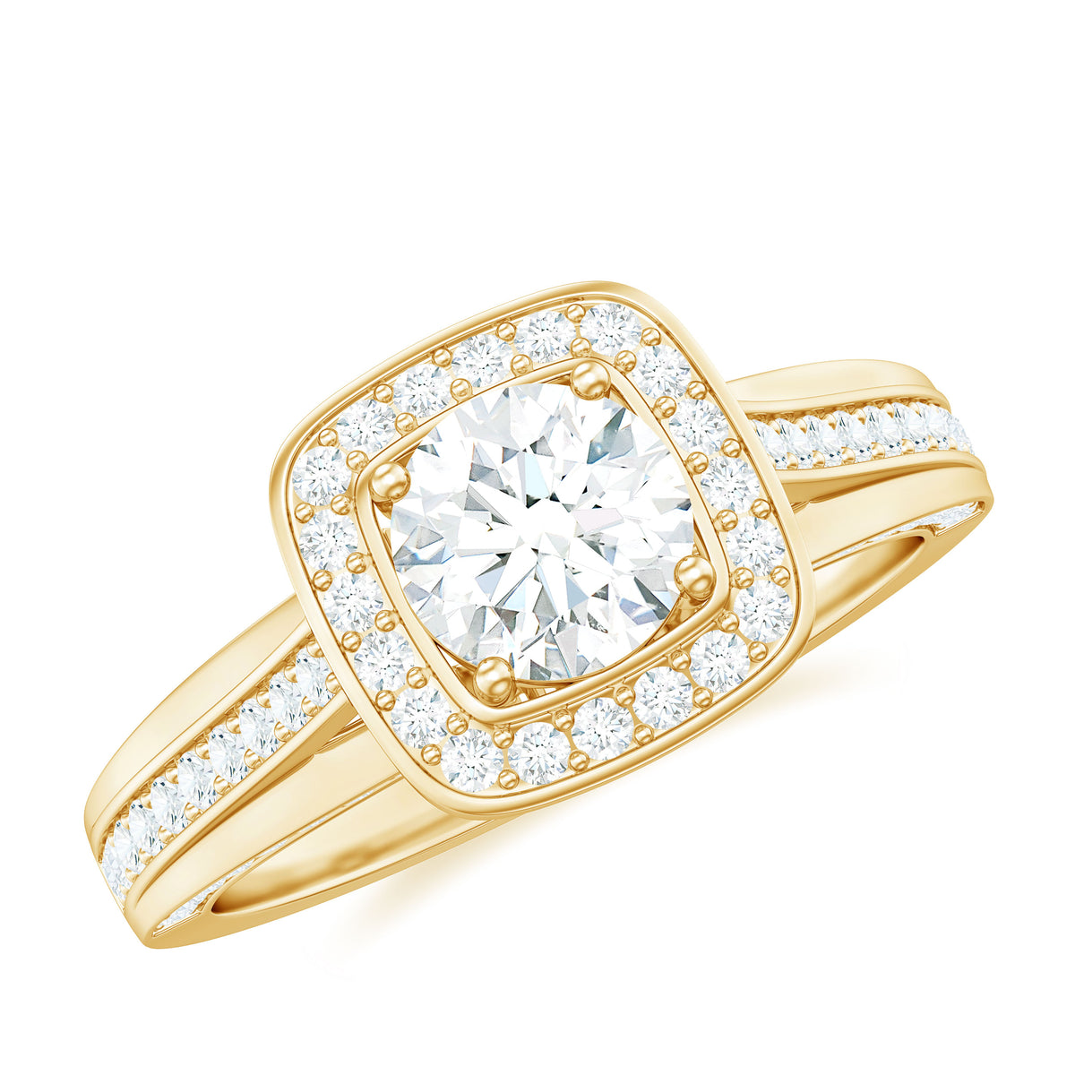 Certified 6 MM Lab Grown Diamond Halo Engagement Ring – Rosec Jewels