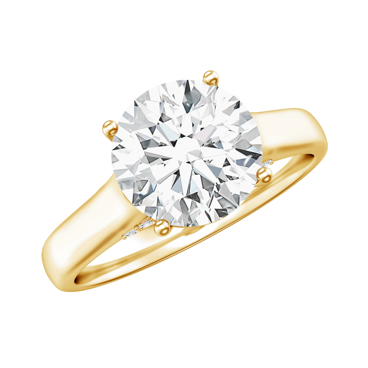 Brilliant Cut Lab Grown Diamond Classic Engagement Ring with Certifica ...
