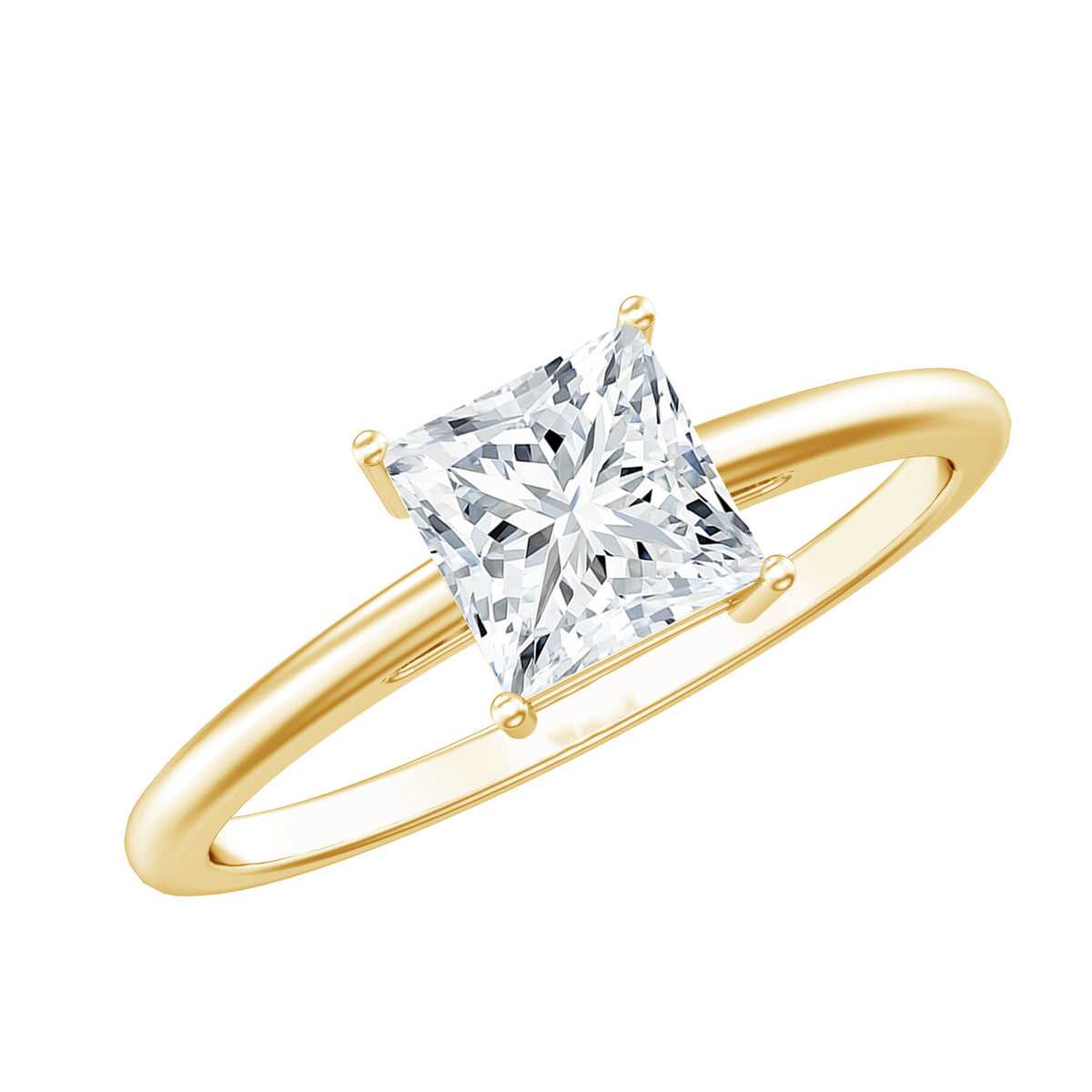 Certified Lab Grown Diamond 6 mm Square Cut Engagement Ring – Rosec Jewels