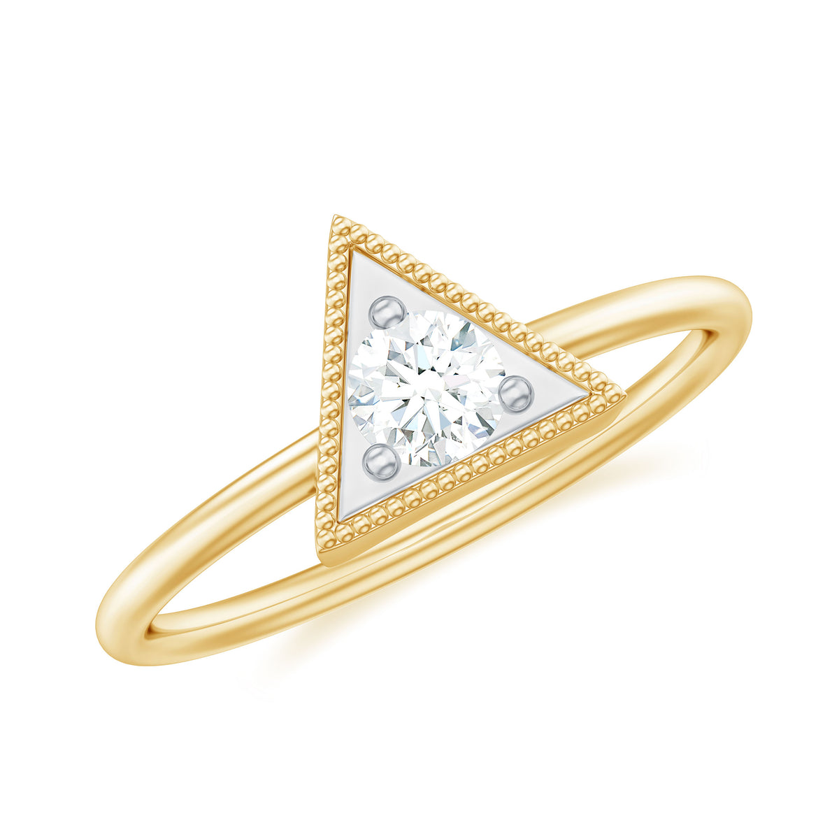 Natural Diamond Dainty Triangle Promise Ring – Rosec Jewels