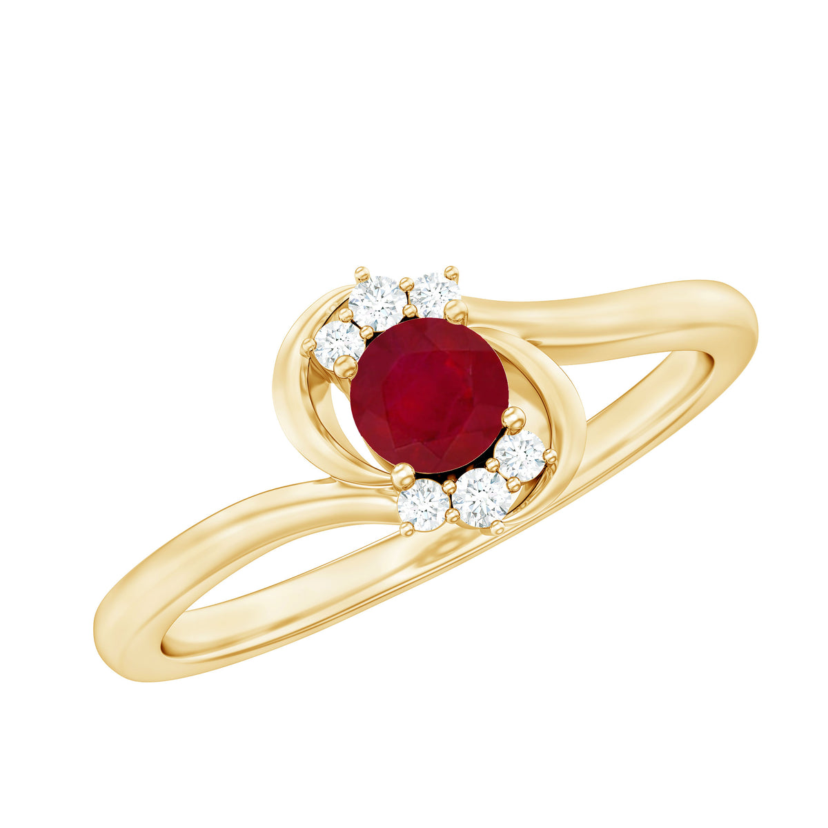 Genuine Ruby and Diamond Bypass Promise Ring – Rosec Jewels