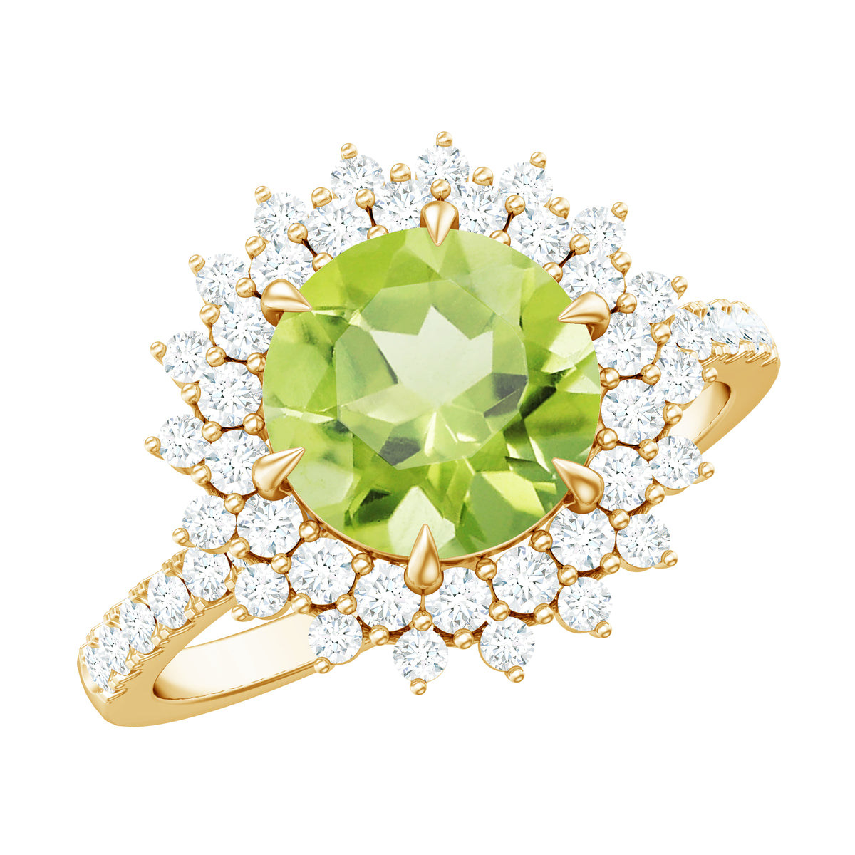 Certified Real 2 Carat Peridot Statement Engagement Ring – Rosec Jewels