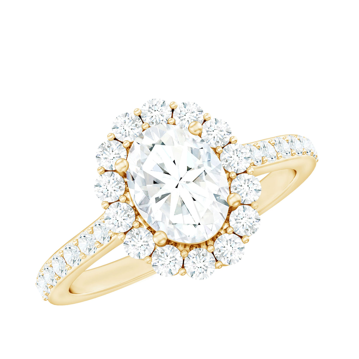 3 CT Oval Simulated Diamond Classic Halo Ring in Gold – Rosec Jewels