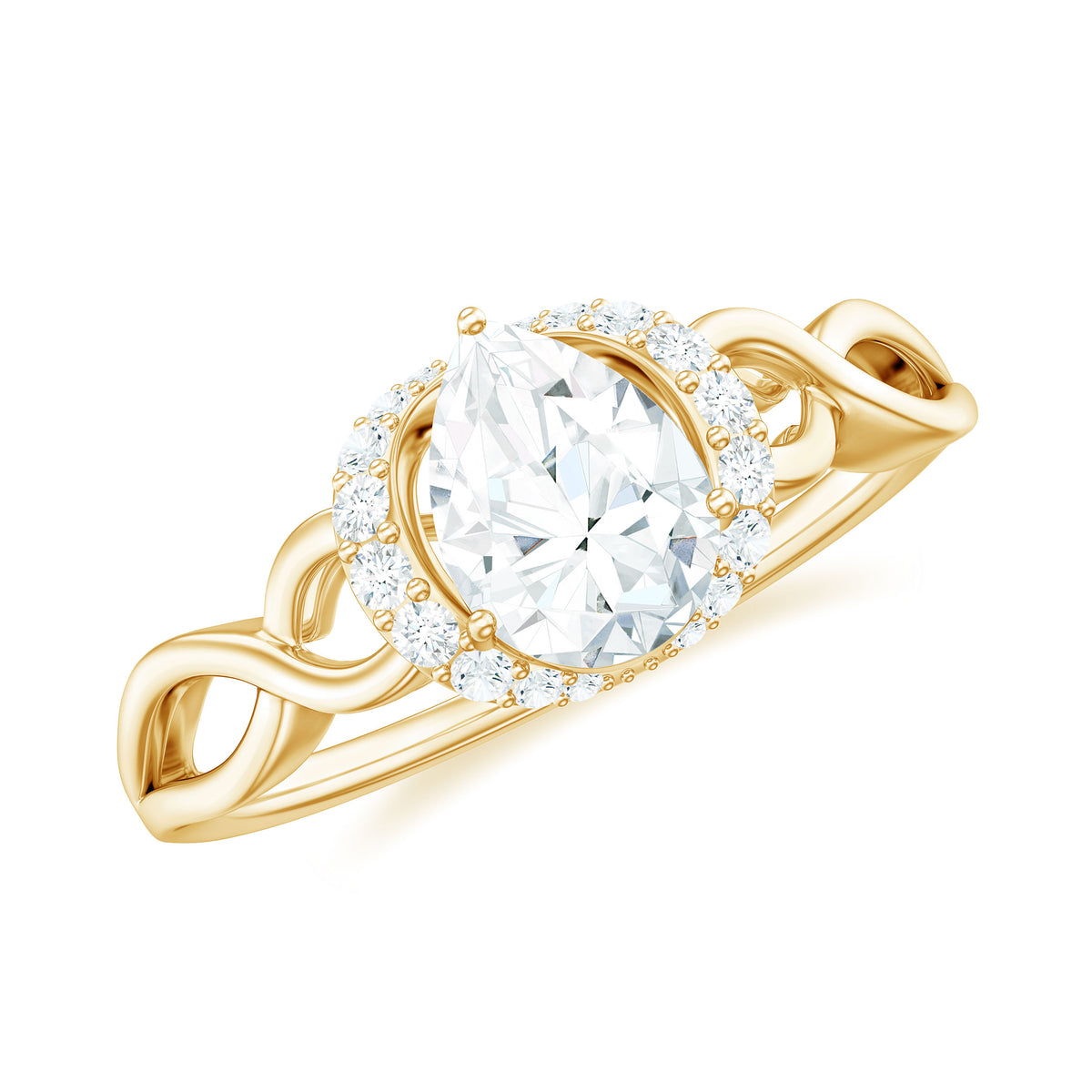 Lab Grown Diamond Collar Engagement Ring in Infinity Shank – Rosec Jewels