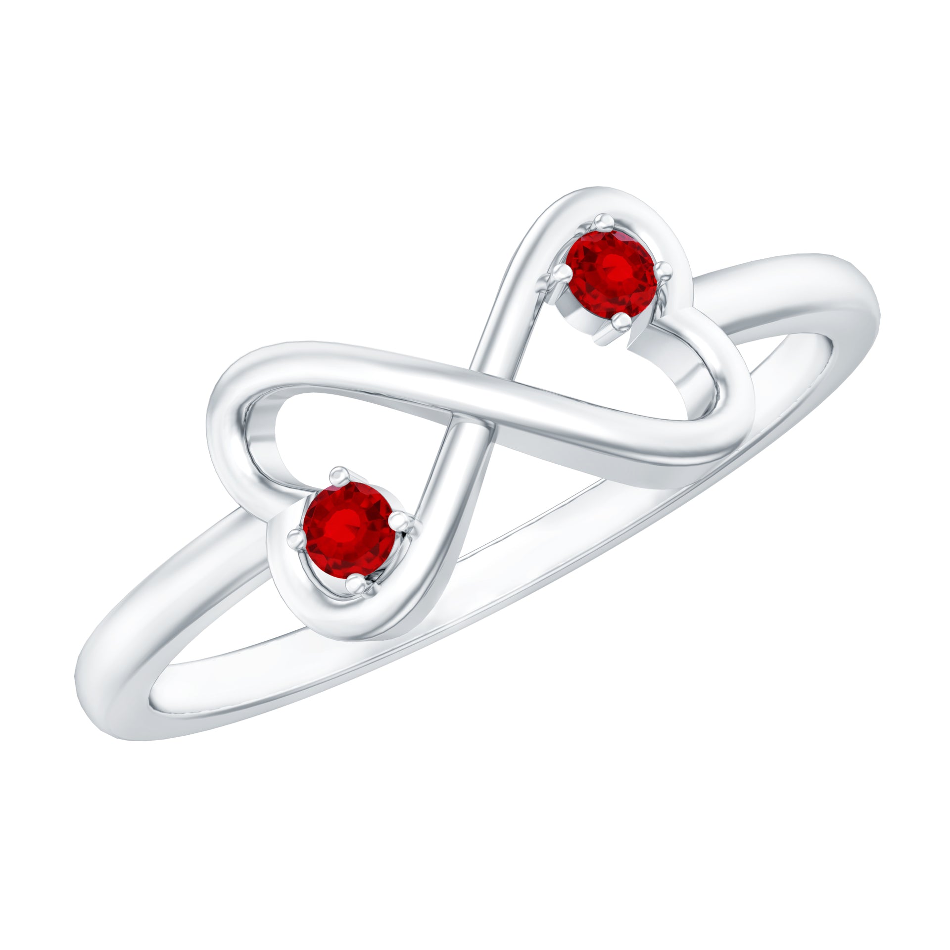 Created Ruby Infinity Heart Promise Ring – Rosec Jewels