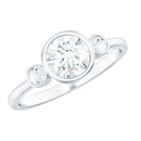 1.25 CT Bezel Set Moissanite Three Stone Engagement Ring – Rosec Jewels