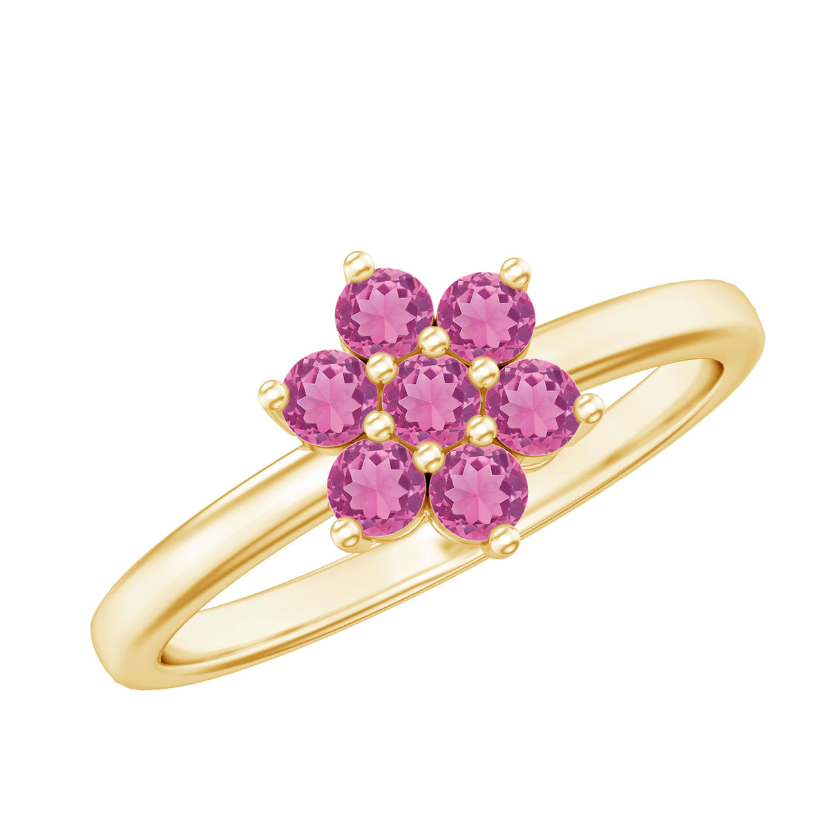 Real Pink Tourmaline Flower Cluster Ring – Rosec Jewels