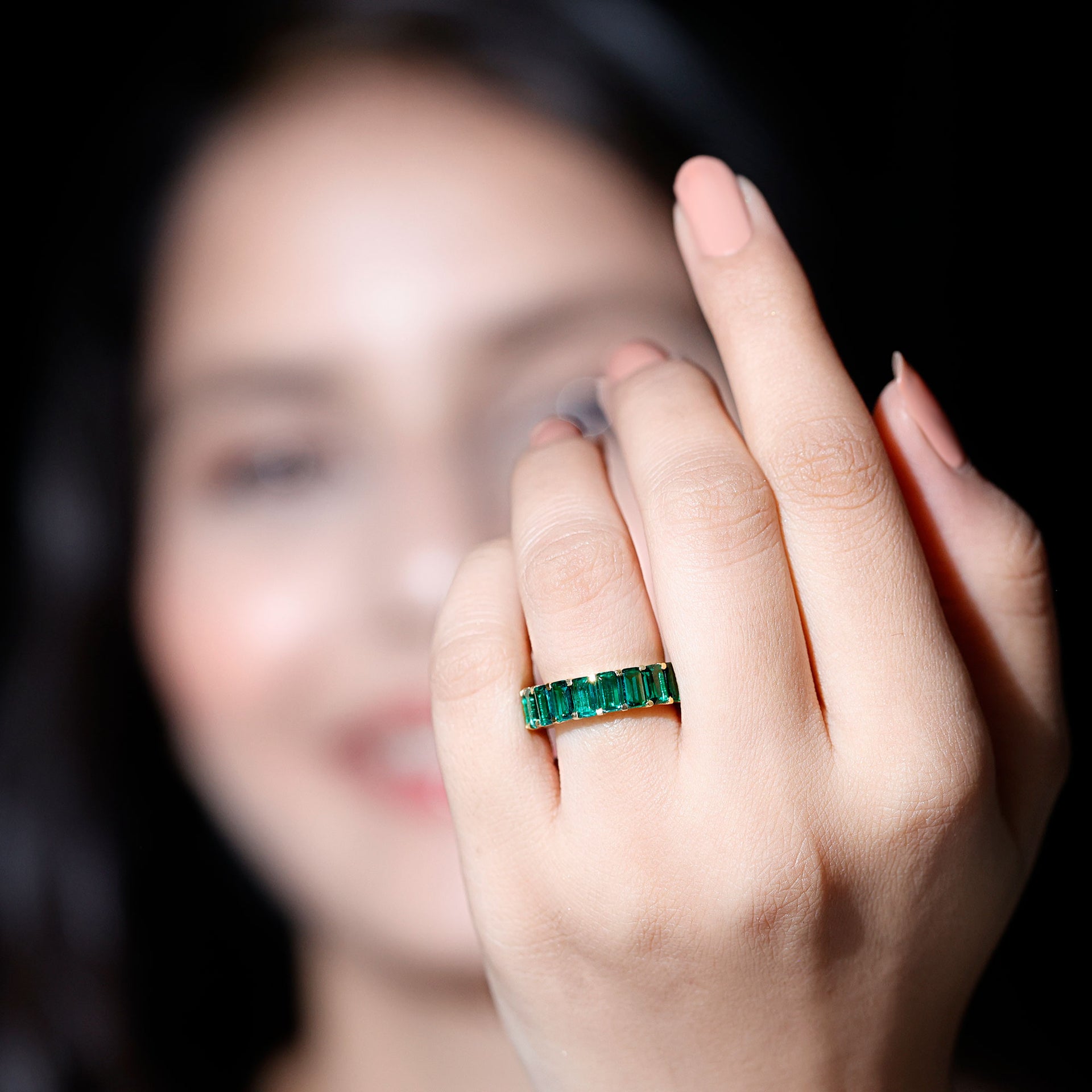 Certified Lab Created Emerald Full Eternity Ring – Rosec Jewels